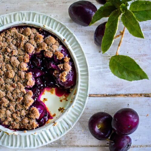 Damson Crumble Recipe - A Classic Dessert with a Twist - YouEatPlants.com